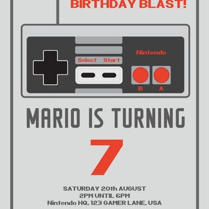 Nintendo Game Birthday Invitation Personalised - SELF EDITABLE PDF - 5 ...