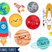Solar System Clipart, Kawaii Planets Graphics, Space Clipart, Kawaii ...