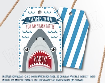 Shark Favor Tags | Etsy