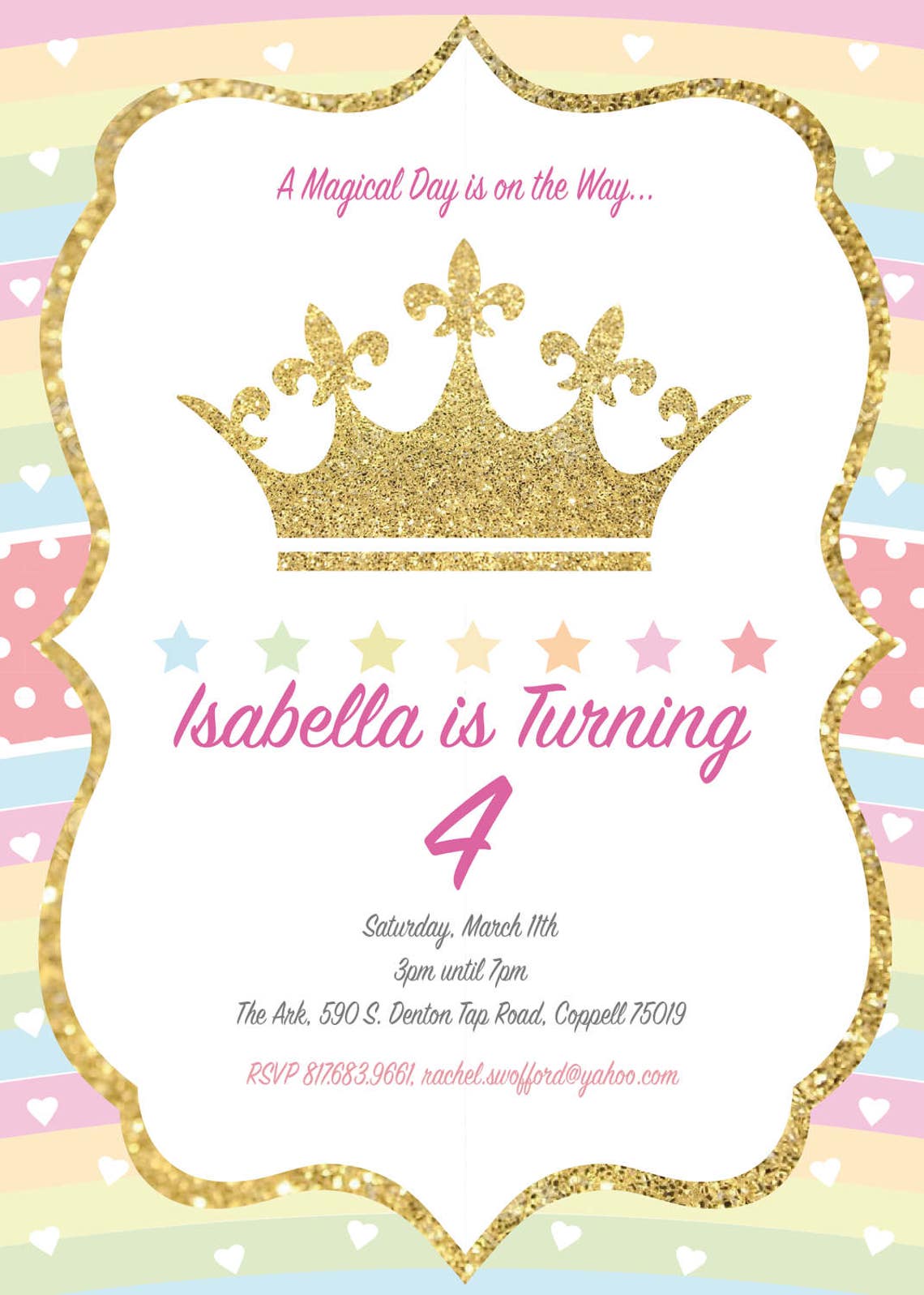 Printable Princess Crown Birthday Party Invitation and Baby - Etsy
