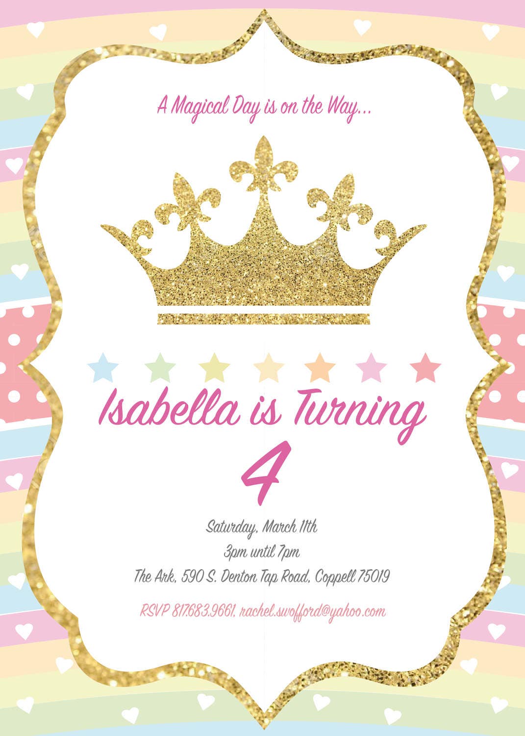 Printable Princess Crown Birthday Party Invitation and Baby - Etsy