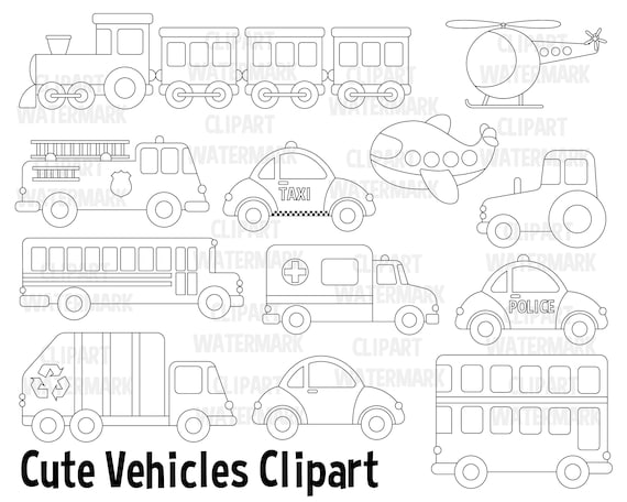 Transportation Clipart Community Vehicles Cars Clip Art | Etsy