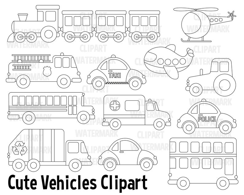 Transportation Clipart Community Vehicles Cars Clip Art - Etsy