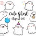 Vector Clipart - Kawaii Ghosts, Kawaii Halloween - Cute Ghosts Clipart ...