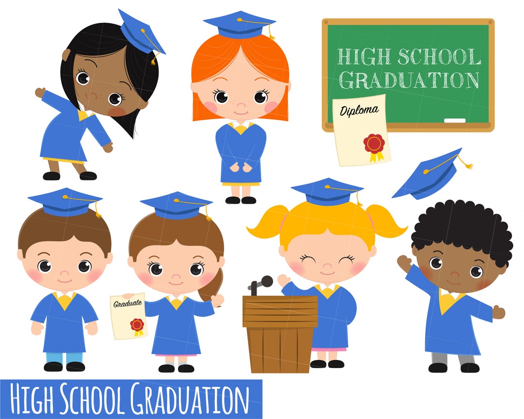 Graduation Clipart, Graduation Graphics, Scroll, Cap, Graduate Boys and ...