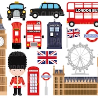 28 London Clipart, Watercolor England Clipart, Travel Clipart, United ...
