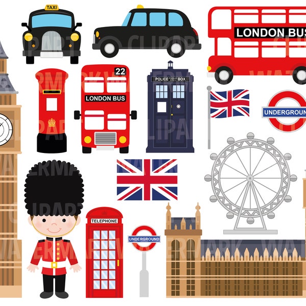 London Clipart - Etsy