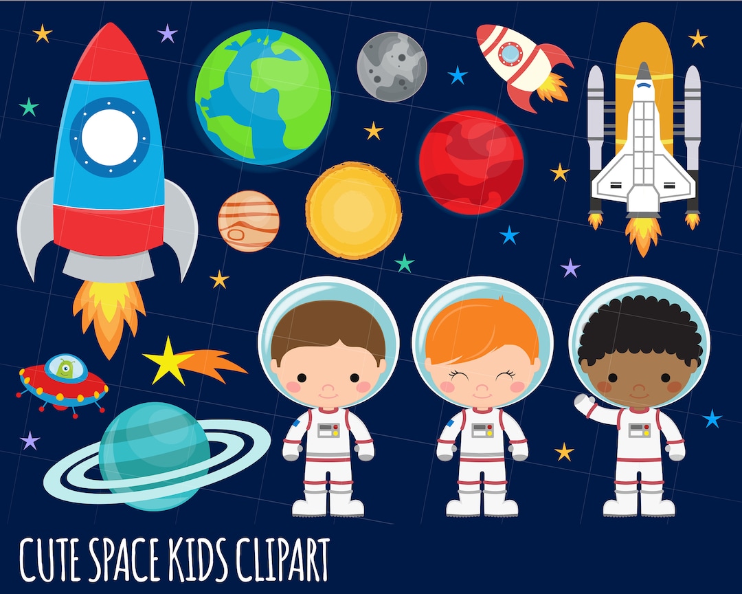 Space Clipart, Astronaut Clipart, Rocket, Outer Space Clipart, Alien ...