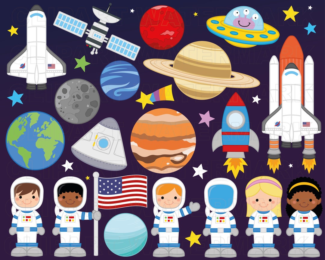 Space Clipart, Astronaut Clipart, Rocket, Planets, Solar System, Earth ...