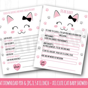 Cat Baby Shower Games, X 11 Jpg and Pdf - Cat Baby Shower Games, 8.5x11 ...