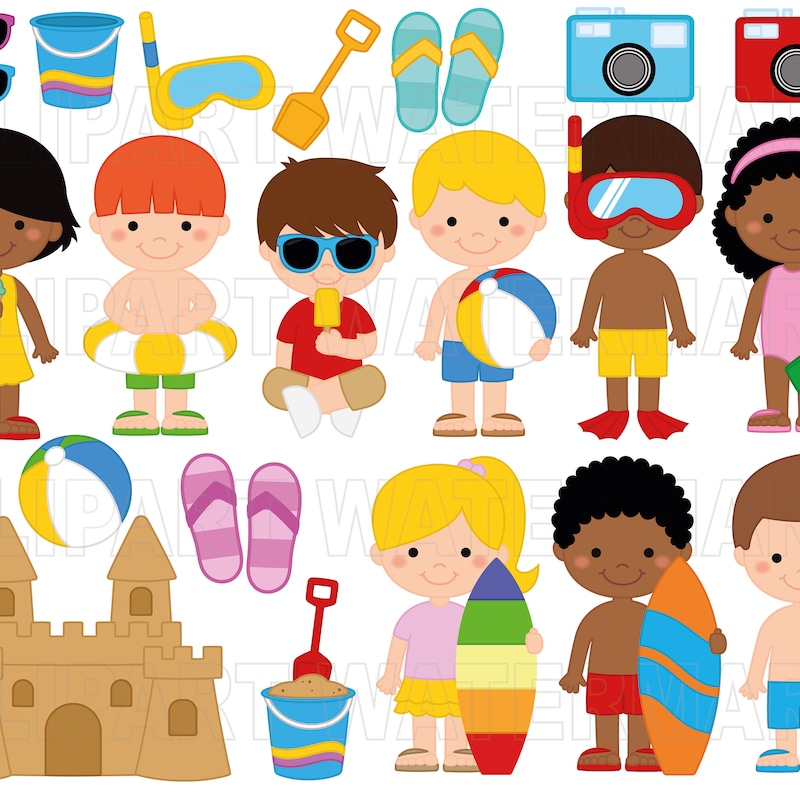 Kids Summer Clipart - Etsy