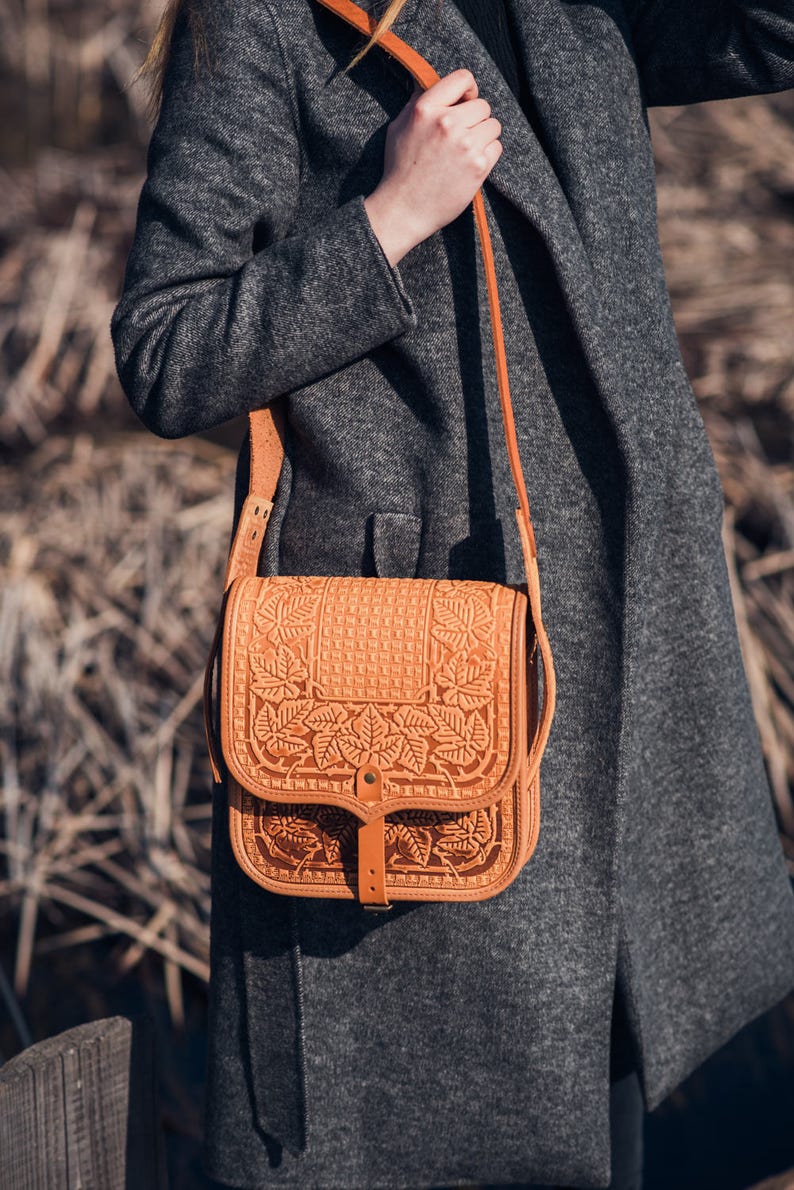 UKRAINIAN Light Brown Leather Shoulder Bag Crossbody Bag - Etsy