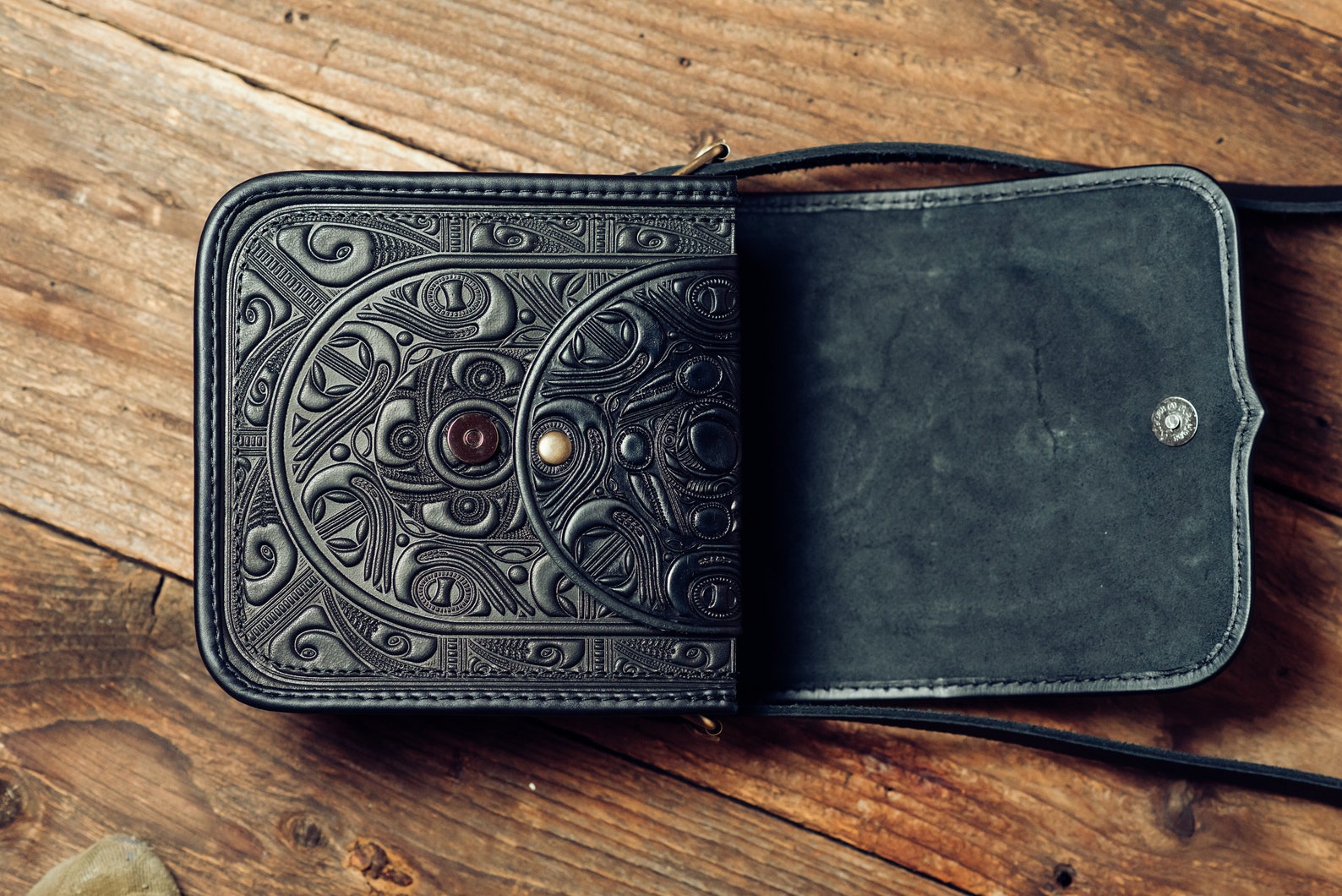 UKRAINIAN Black Leather Shoulder Bag Crossbody Bag Leather Handbag ...