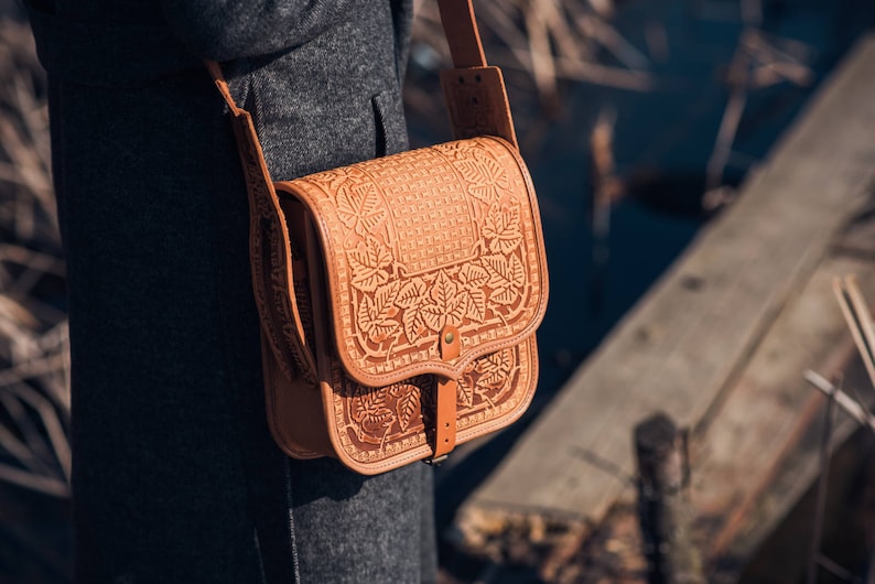 UKRAINIAN Light Brown Leather Shoulder Bag Crossbody Bag - Etsy