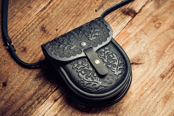 Small Black Leather Shoulder Bag Crossbody Bag Black Purse | Etsy