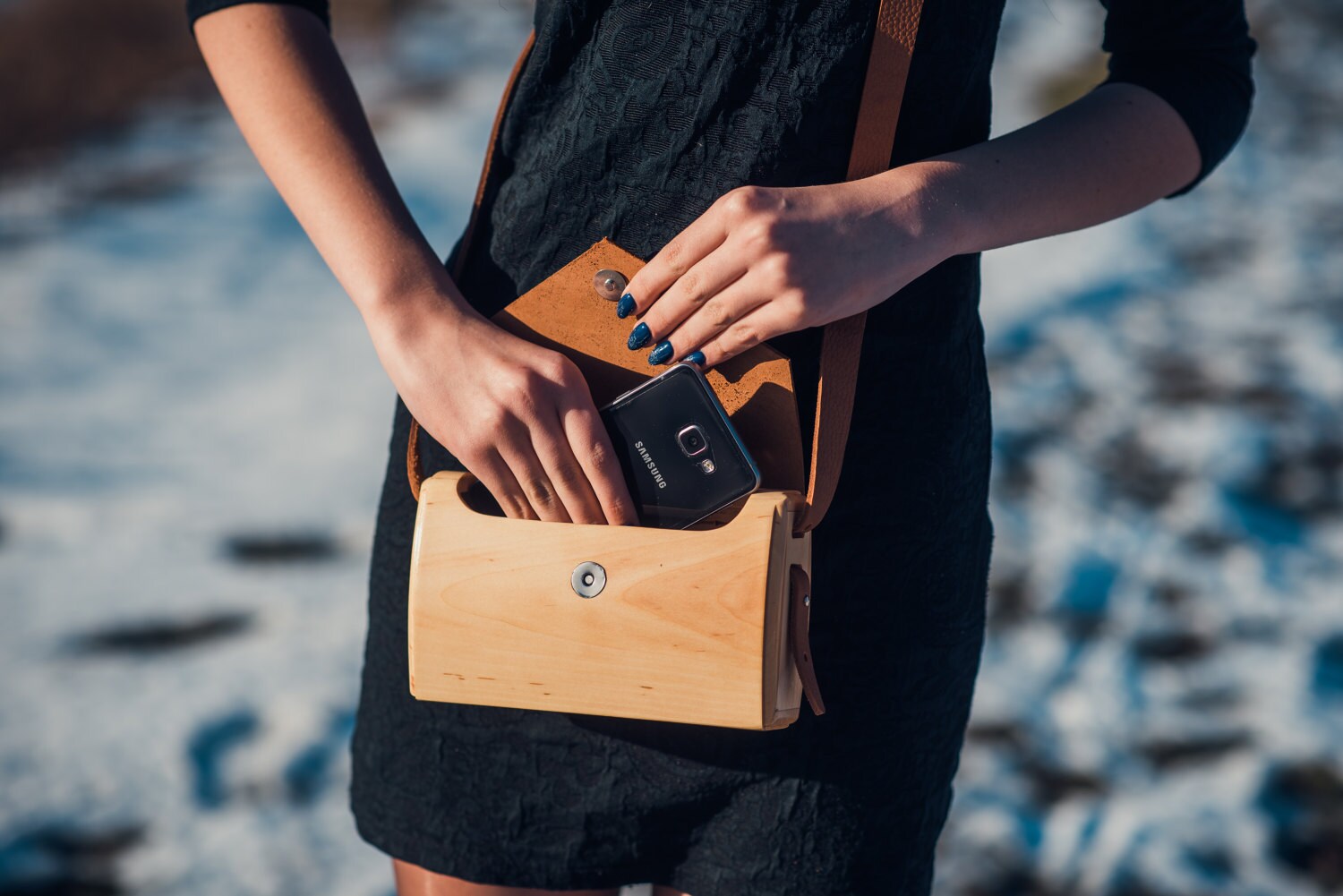 Brown Wooden Bag Purse Wood Handbag Crossbody Bag | Etsy