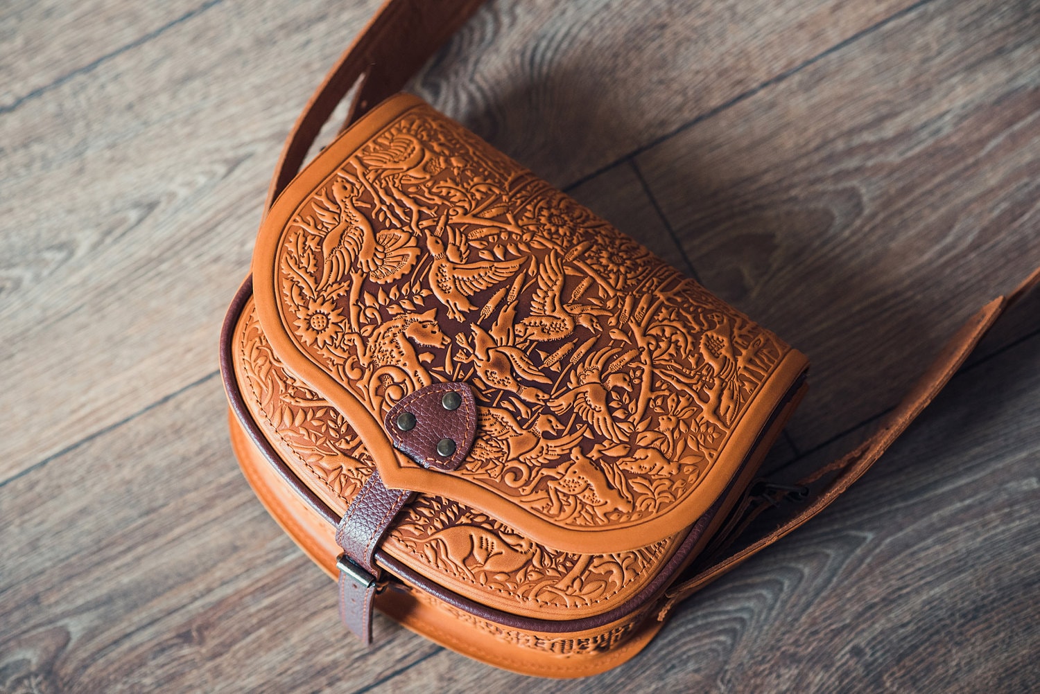 Brown Leather Shoulder Bag Hunting Bag Crossbody Bag Handbag - Etsy