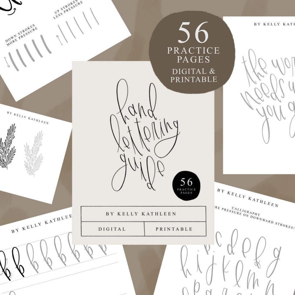 Hand Lettering Guide Digital Hand Lettering Guide Printable - Etsy UK