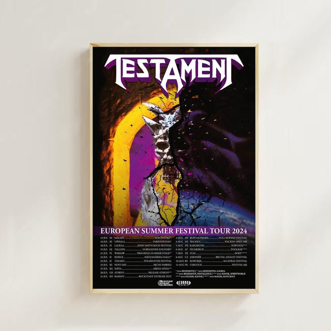 Testament EU Summer Festival Tour 2024 Poster - Etsy