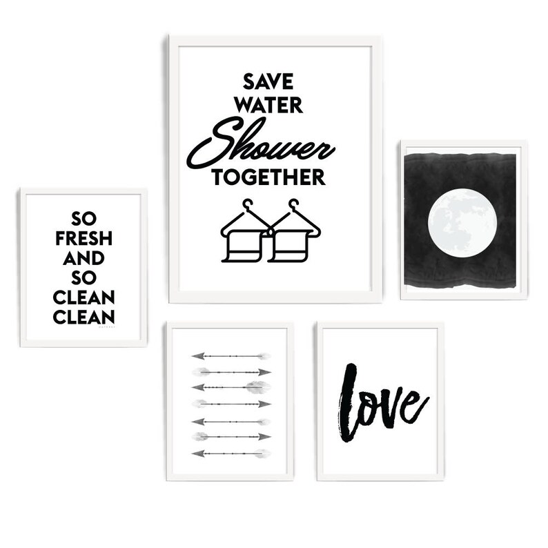 Save Water Shower Together Printable Art Bathroom Print Etsy