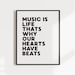 Music is Life, Thats Why Our Hearts Have Beats, Music Lover, Printable ...