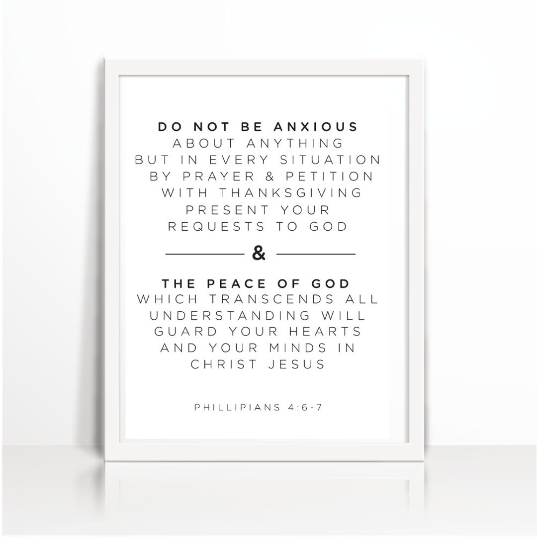 Do Not Be Anxious, Scripture, Bible Verse, Printable Art, Bible Verse ...