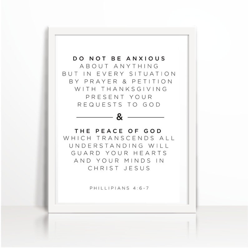 Do Not Be Anxious, Scripture, Bible Verse, Printable Art, Bible Verse ...