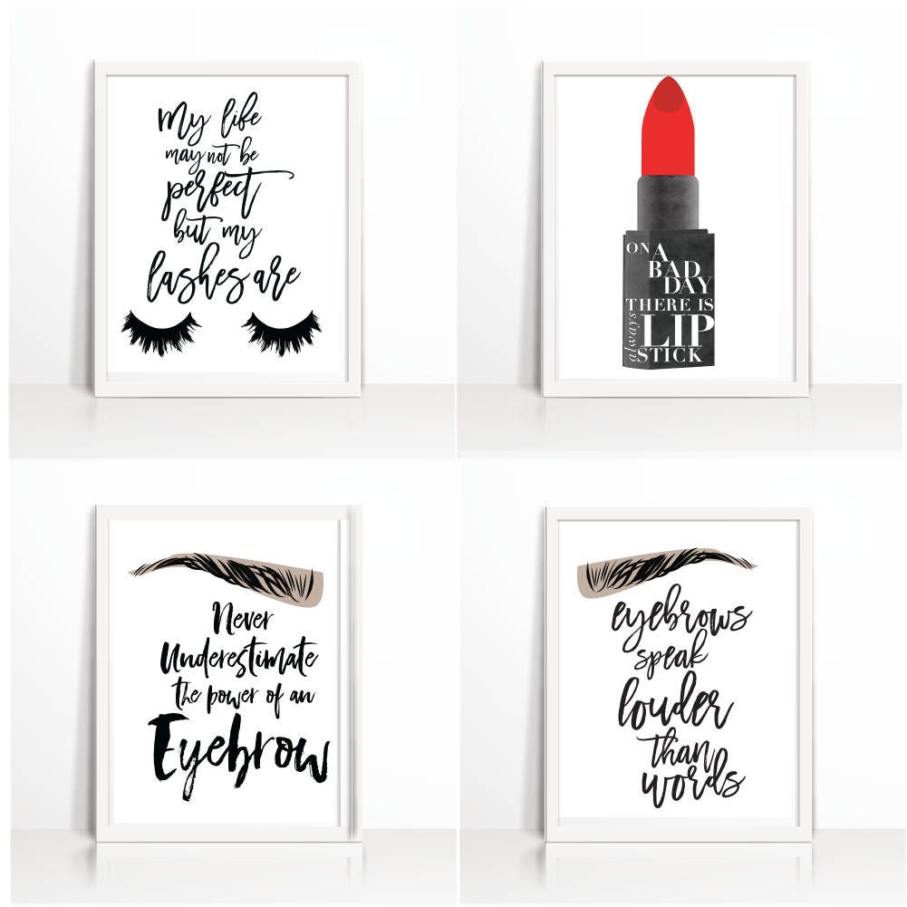 Makeup Print, Printable Set, Beauty Prints, Lashes Print, Printable ...