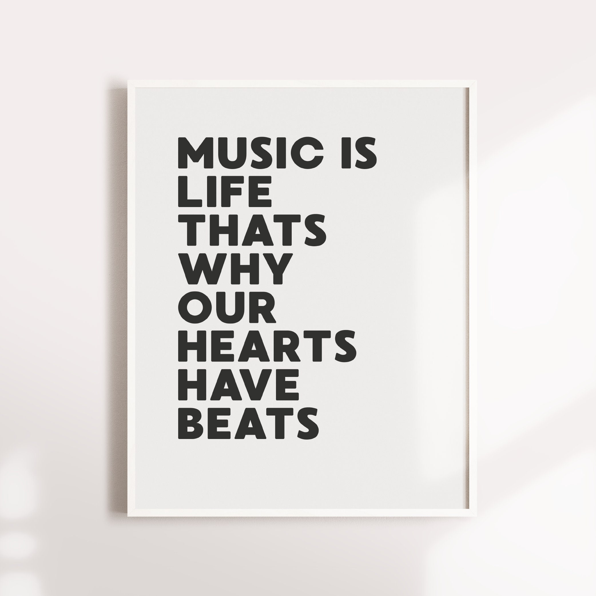 Music is life thats why our hearts have beats music lover | Etsy