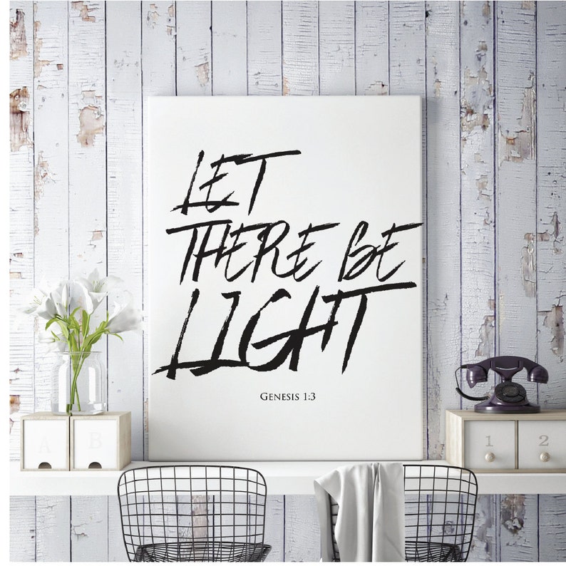 Let there be light Christian Quote Genesis 1:3Bible | Etsy