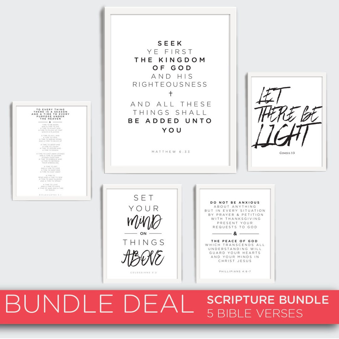 Scripture Print, Bundle, Christian Gift Printable, Printable Scripture ...