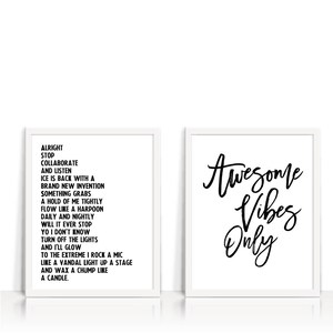 Alright Stop Collaborate and Listen, Lyrics Quote, Typography, Wall Art ...