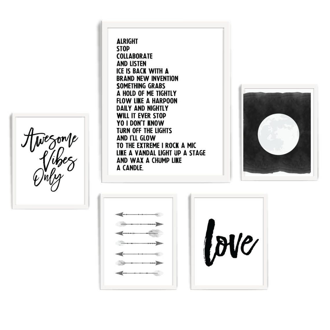 Alright Stop Collaborate and Listen, Lyrics Quote, Typography, Wall Art ...