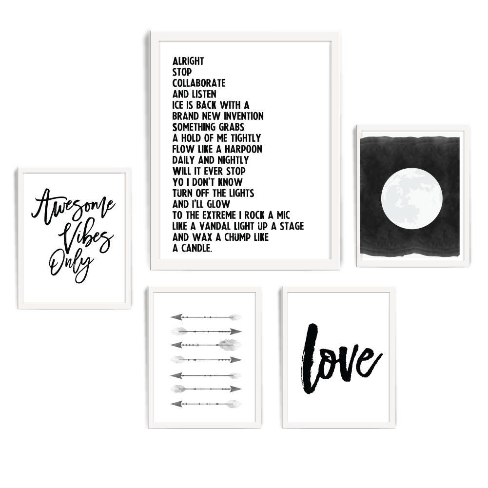 Alright Stop Collaborate and Listen, Lyrics Quote, Typography, Wall Art ...