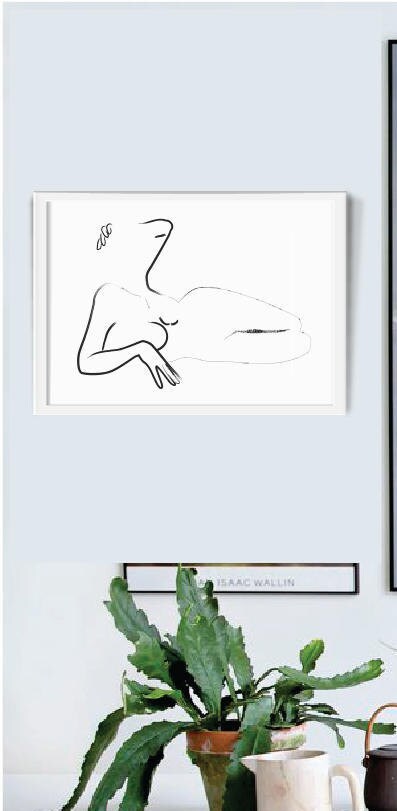 Female Figure Drawing PRINTABLE Line Art Female Body Woman - Etsy