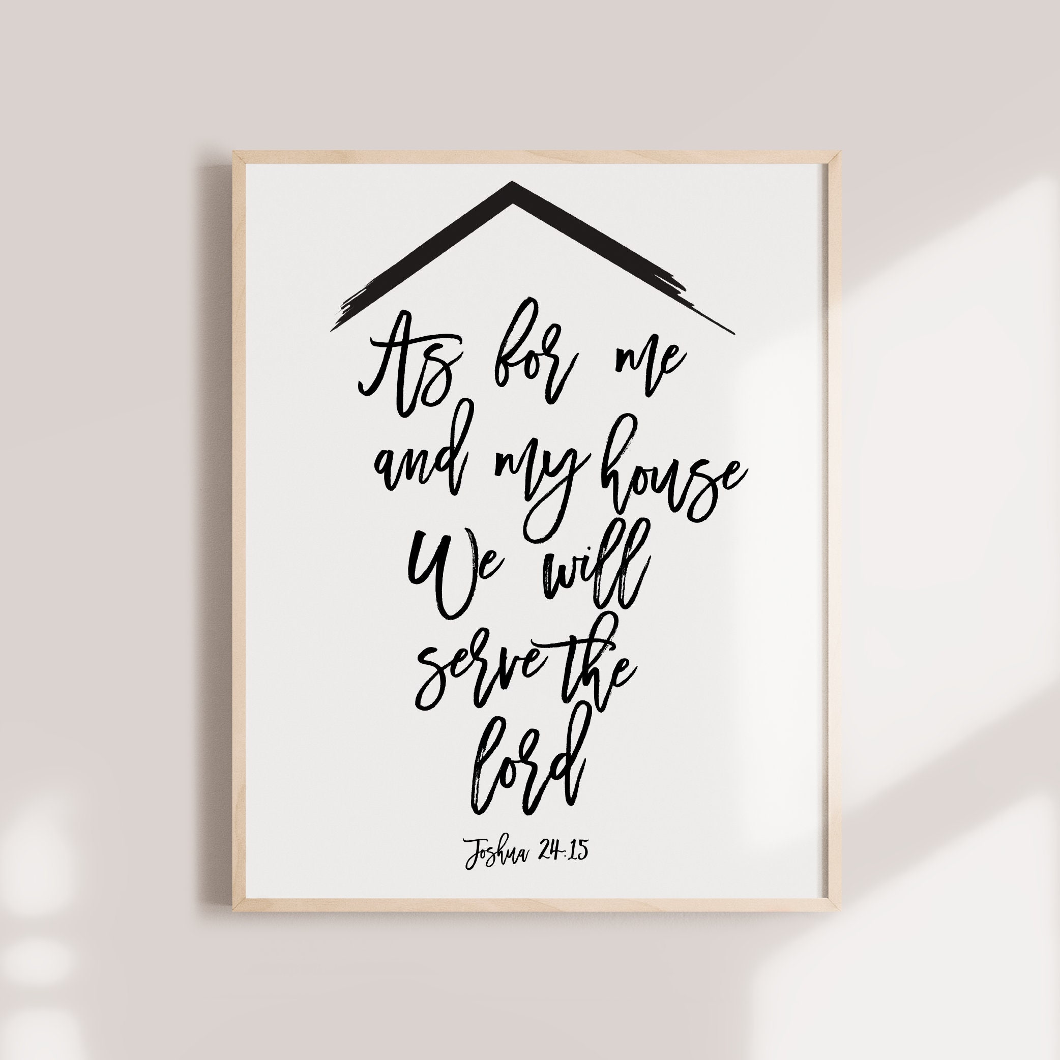 Joshua 24:15 Printable Bible Verse as for Me and My House - Etsy