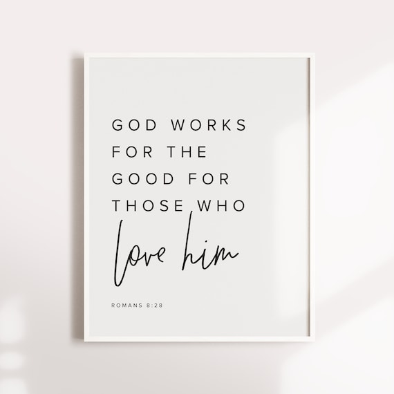 Printable Scripture Daily Bible Verse God Works for the Good | Etsy