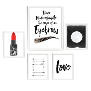 Makeup Print, Makeup Decor, Eyebrow Print, Make up Printables, Mascara ...