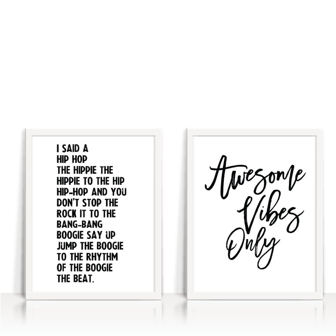 I Said a Hip Hop the Hippie the Hippe Rap Lyrics Quote Art - Etsy
