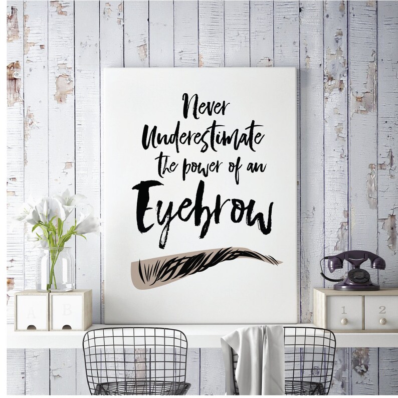 Makeup Print Makeup Decor Eyebrow Print Make up Printables | Etsy