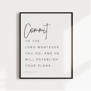 Proverbs 16:3, Commit to the Lord, Motivational, Bible Verses, Bible ...
