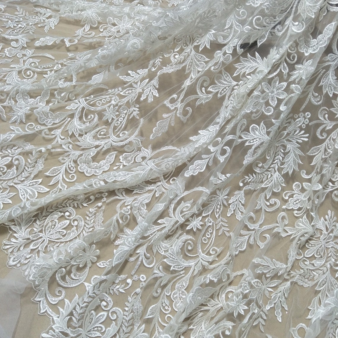 Fashion Wedding Dress Lace Fabric 130cm Bridal Lace With - Etsy