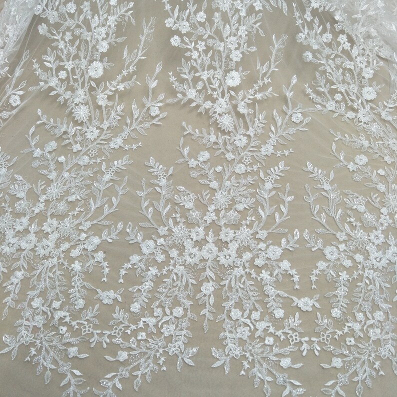 Fashion Flower Beading Lace Fabric 130cm Width Dress Lace - Etsy