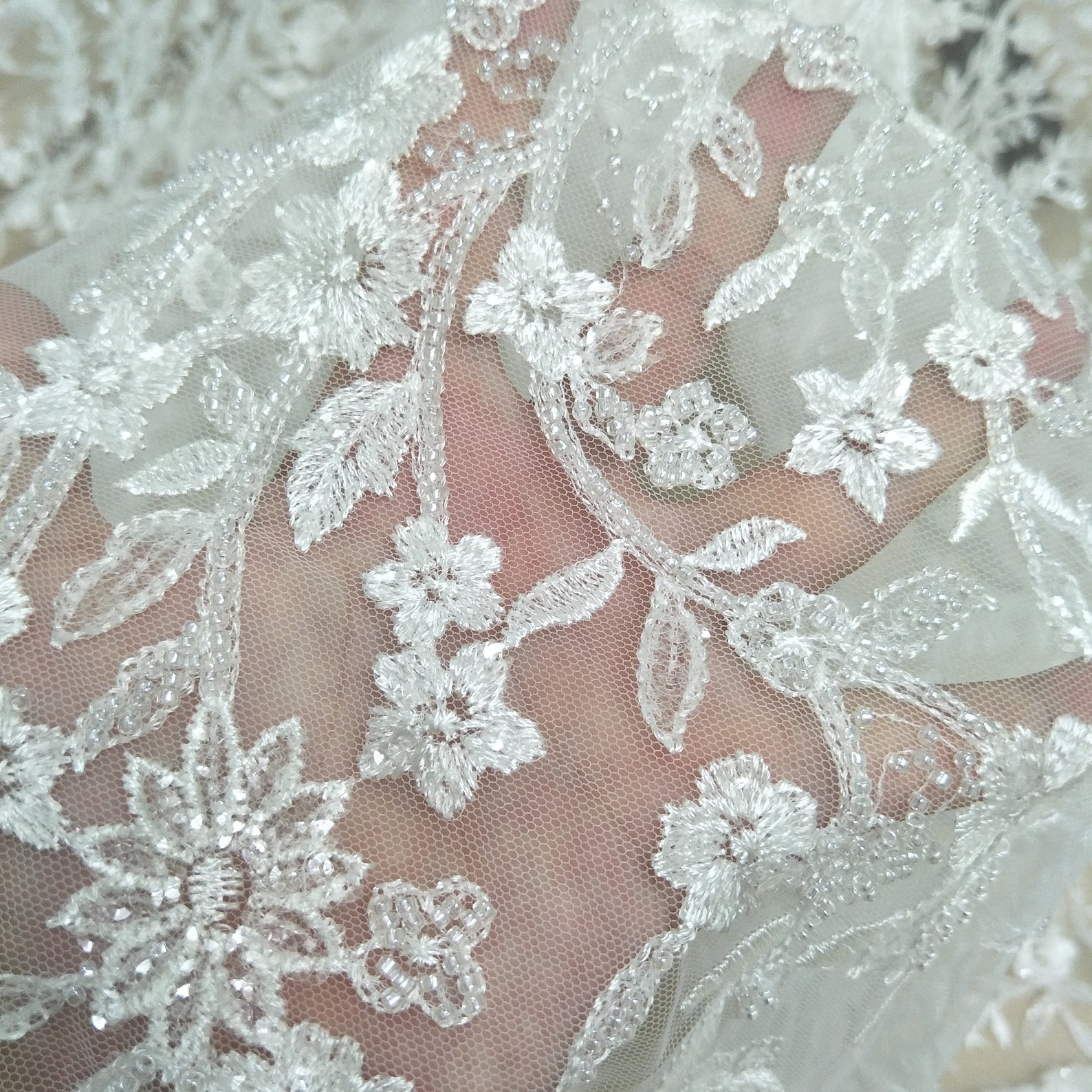 Fashion Flower Beading Lace Fabric 130cm Width Dress Lace - Etsy