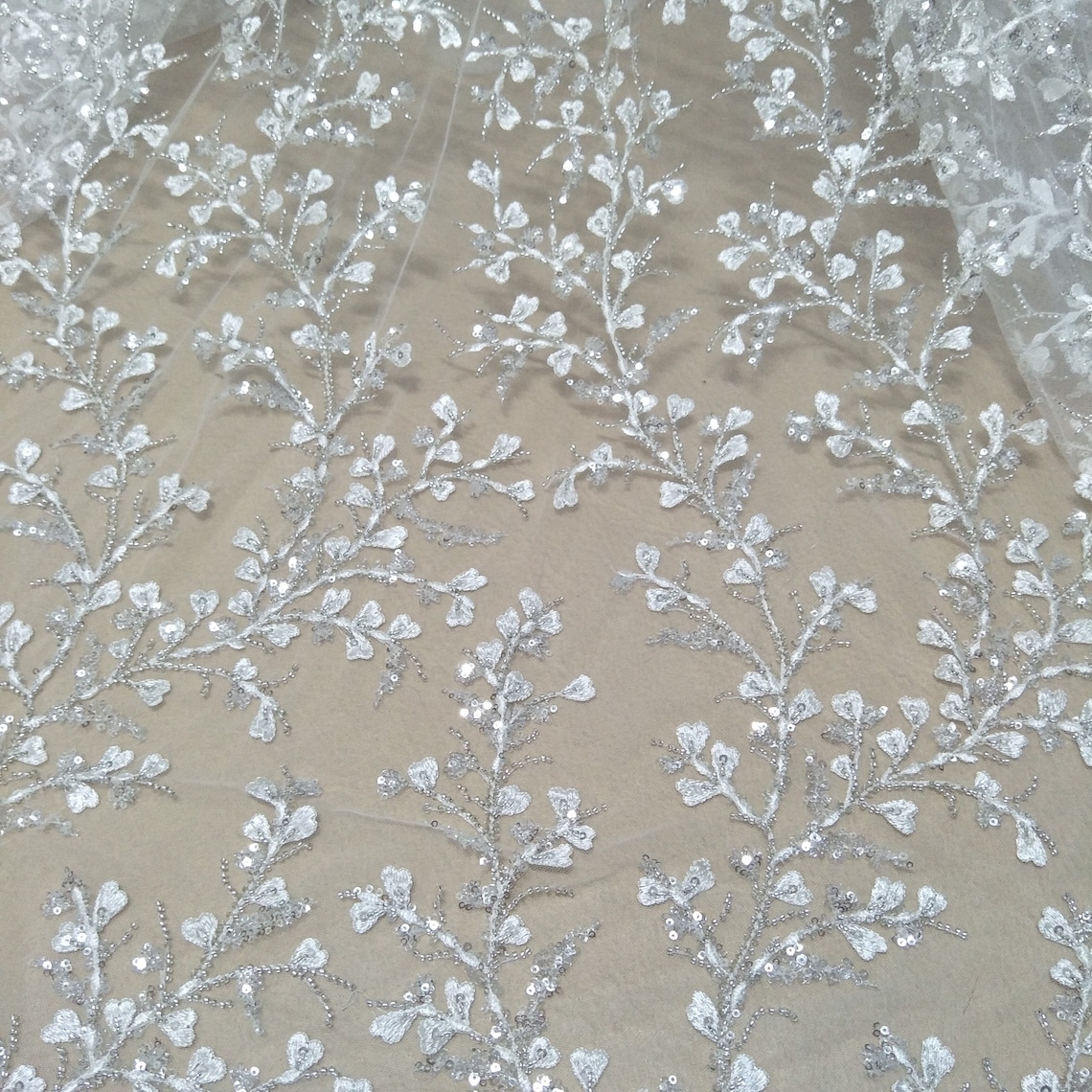 Fashion bridal lace fabric for wedding dress 130cm bridal | Etsy