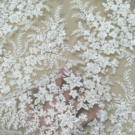 Hot Selling Bridal Flower Lace Fabric 130cm Width French Lace | Etsy