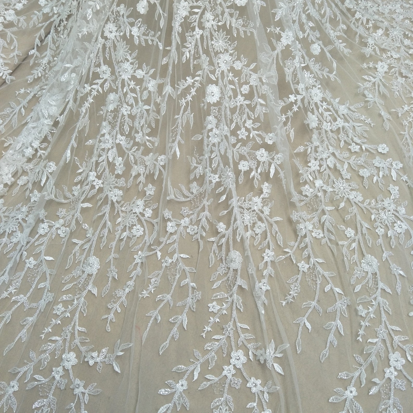 Fashion Flower Beading Lace Fabric 130cm Width Dress Lace - Etsy