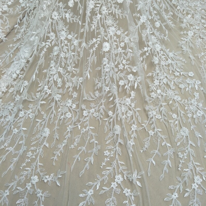 Fashion Flower Beading Lace Fabric 130cm Width Dress Lace - Etsy