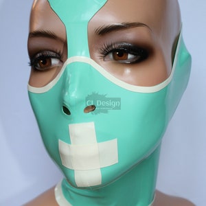 CL Design Ladies Latex Nurse Mask for Men and Women With Zipper Fetish ...