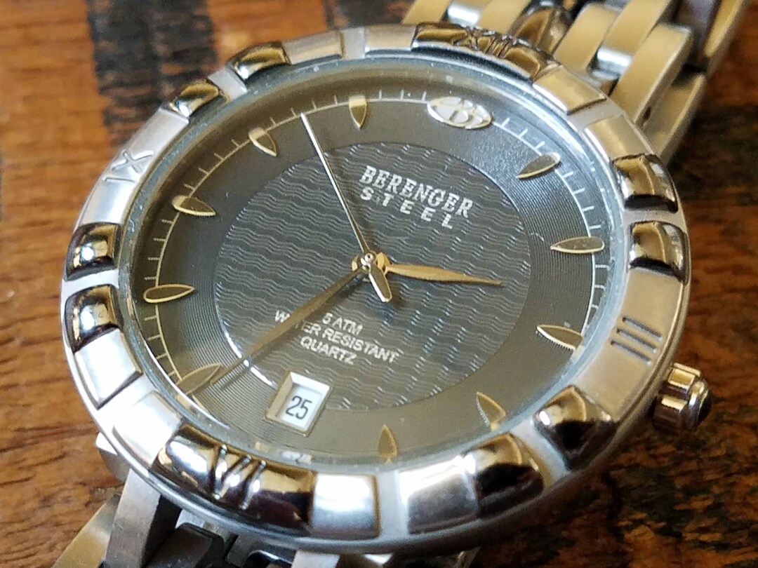 Berenger Like New Nice SS Dress Watch With Date - Etsy